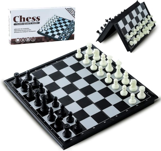 Get Your Folding Magnetic Chess Board Portable Chess Set Travel Chess ...